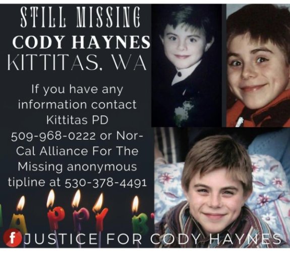 WA - RICHARD "CODY" HAYNES: Missing from Kittitas, WA - 12 Sept 2004 ...